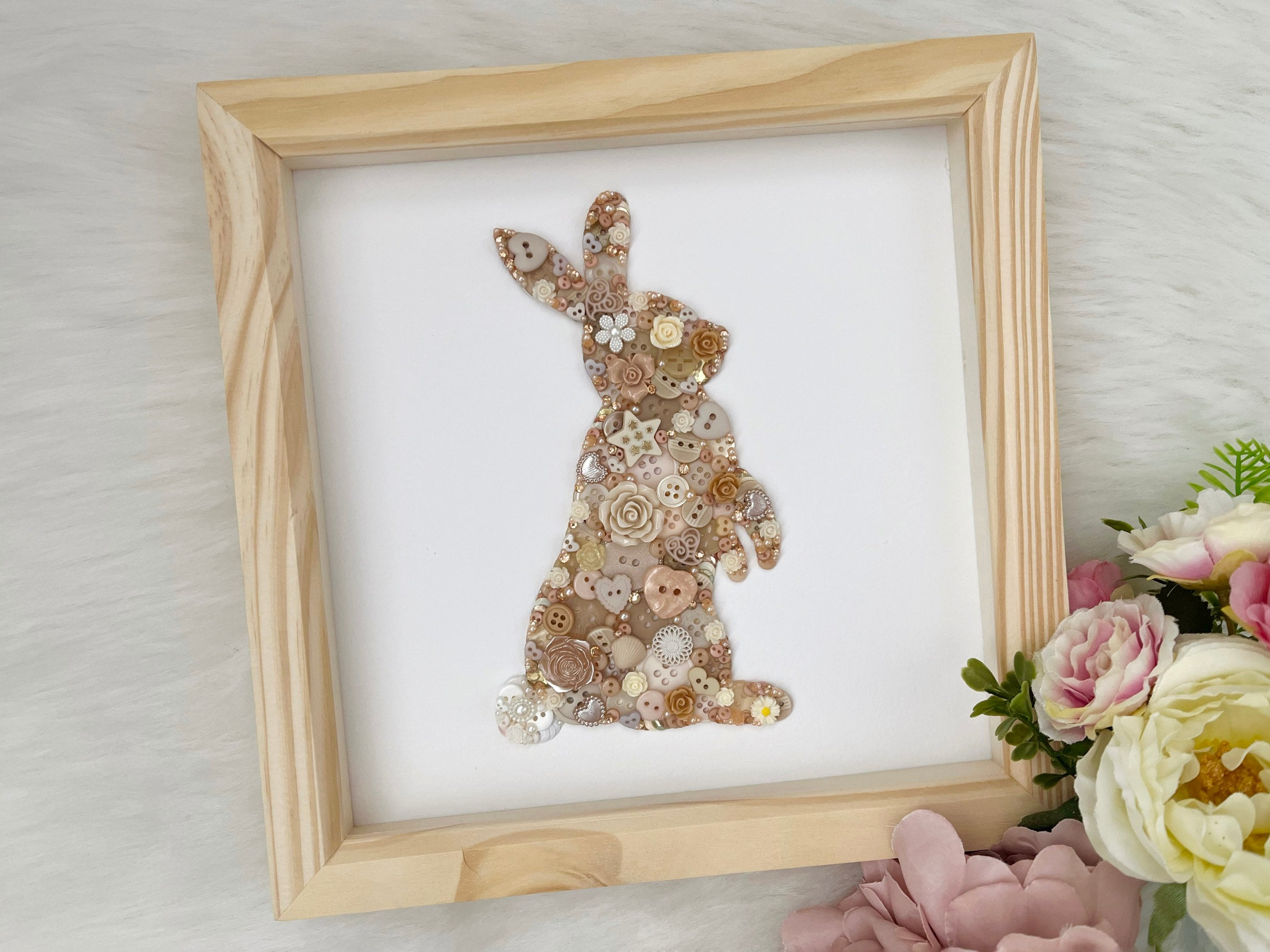 Bunny Rabbit Button Art Woodland Nursery Decor Home Decor - Etsy