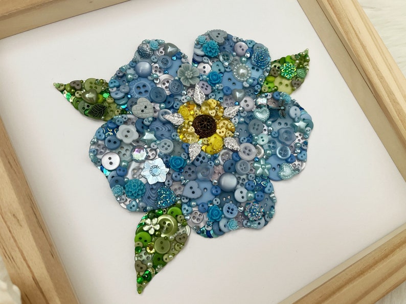 Forget-me-not Button Art Picture Personalised Gifts Home - Etsy