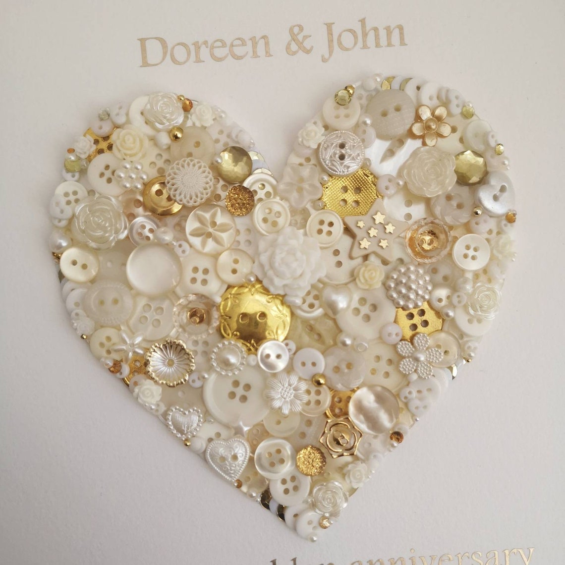 Golden Wedding Anniversary Button Art Golden Anniversary - Etsy