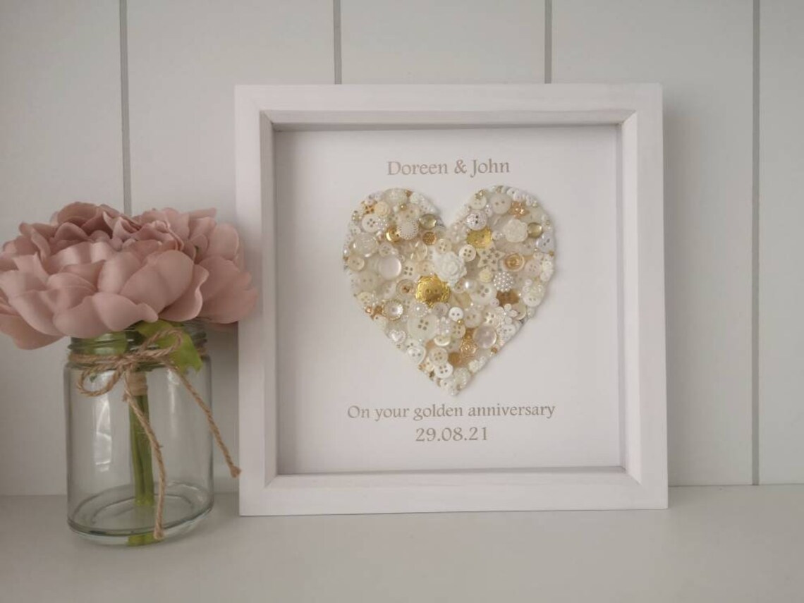 Golden Wedding Anniversary Button Art Golden Anniversary - Etsy