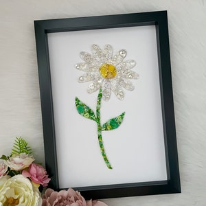 Daisy Button Art Picture, Bespoke Wall Art, Home Decor, Personalised ...