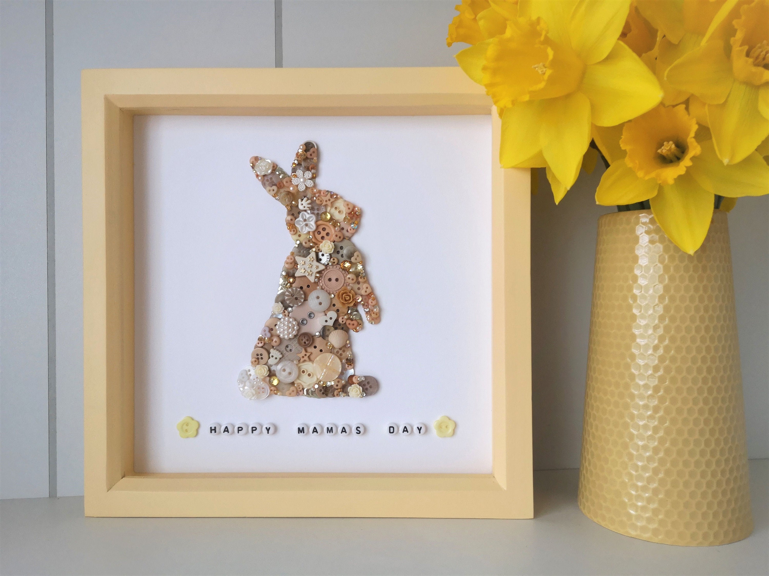 Bunny Rabbit Button Art Woodland Nursery Decor Home Decor - Etsy