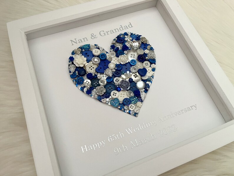 Sapphire Wedding Anniversary Button Art Anniversary Keepsake - Etsy UK