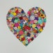 Rainbow Love Heart Button Art Picture, Unique Wall Art, Home Decor ...