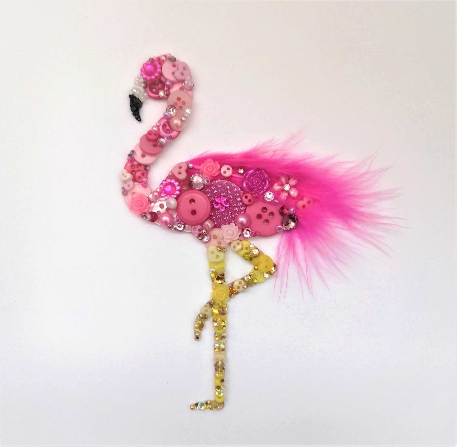 Flamingo Art Button Art Picture Flamingo Gifts Home Decor - Etsy