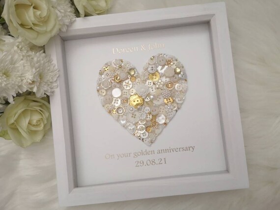 Golden Wedding Anniversary Button Art Golden Anniversary - Etsy
