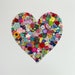 Rainbow Love Heart Button Art Picture, Unique Wall Art, Home Decor ...