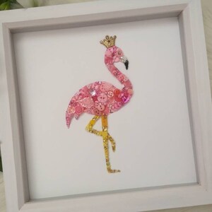 Flamingo Art, Button Art Picture, Home Decor, Nursery Decor ...