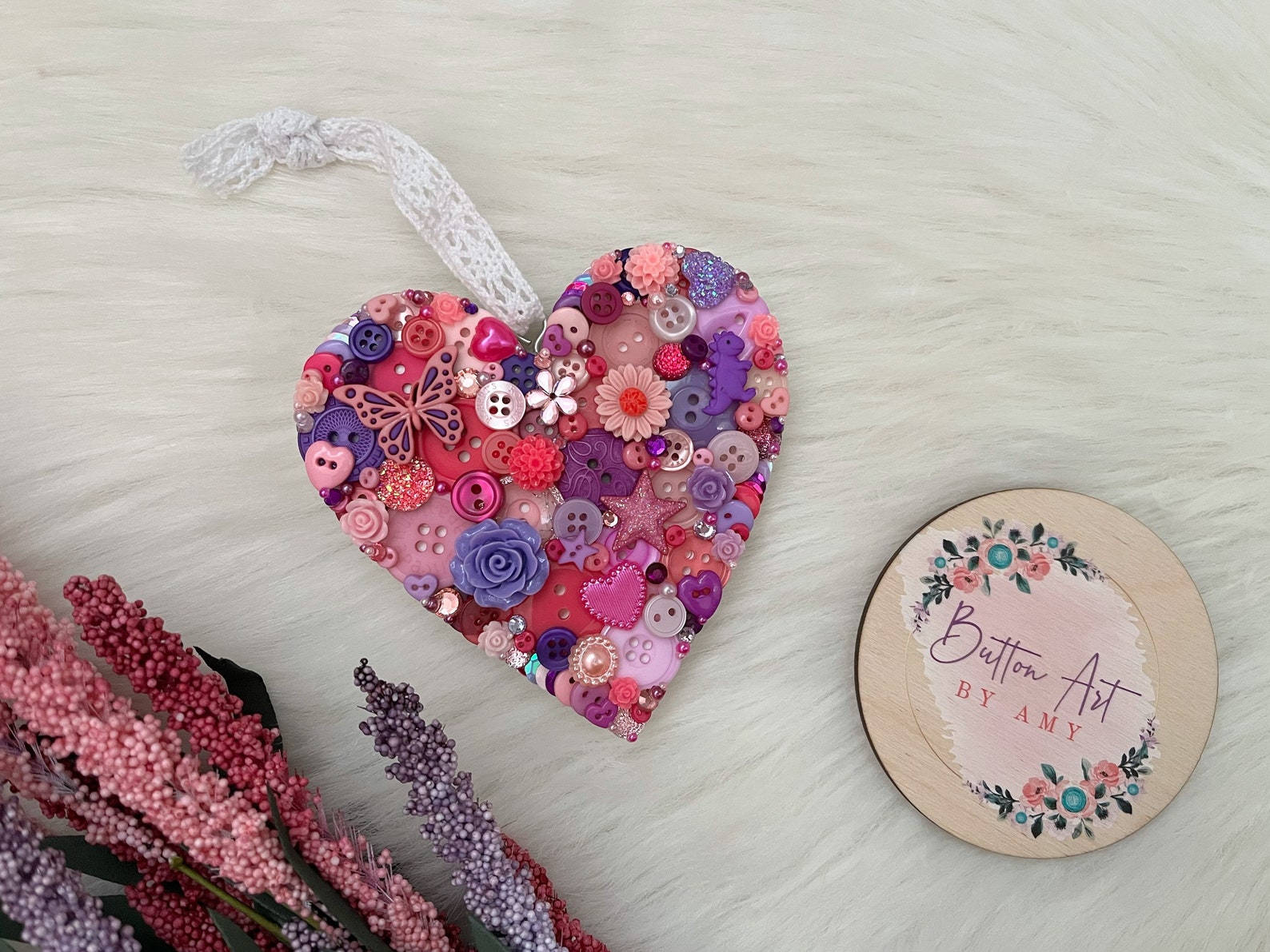 Hanging Button Art Heart Home Decor Nursery Decor Door - Etsy