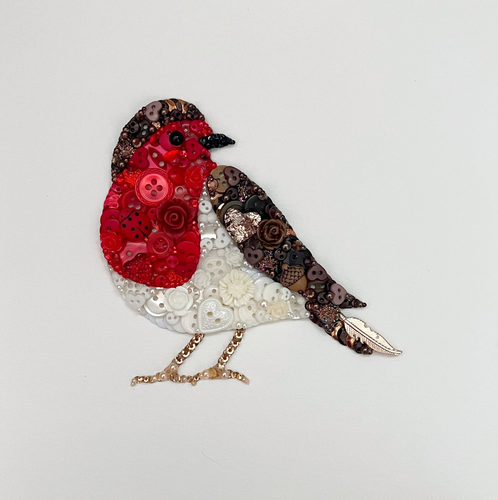 Button Art Robin Picture Robin Gifts Home Decor Gifts for - Etsy UK