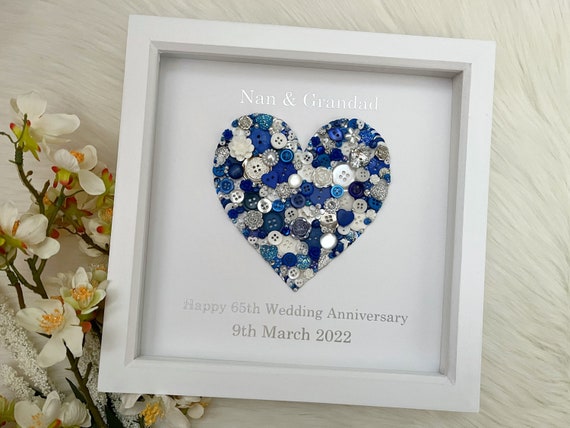 Sapphire Wedding Anniversary Button Art Anniversary Keepsake - Etsy UK