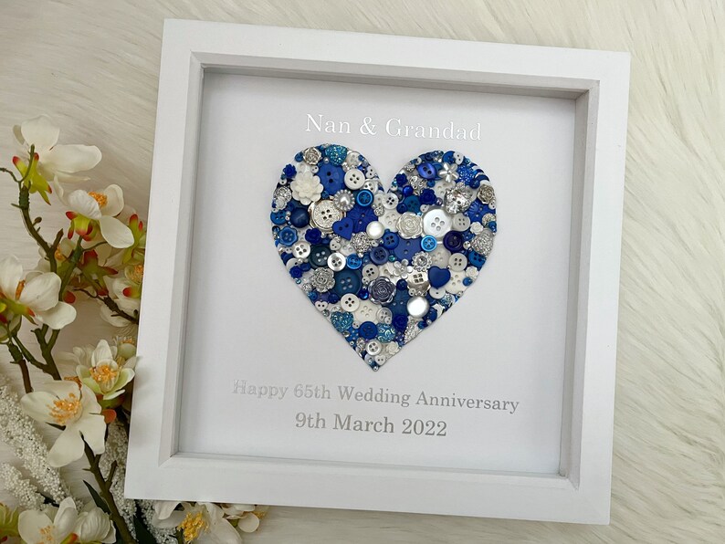 Sapphire Wedding Anniversary Button Art Anniversary Keepsake - Etsy UK