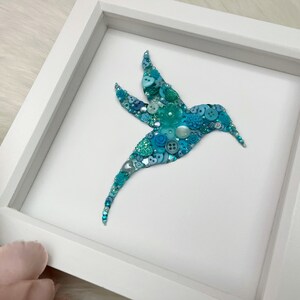 Hummingbird Button Art Picture, Home and Nursery Decor, Unique Wall Art ...