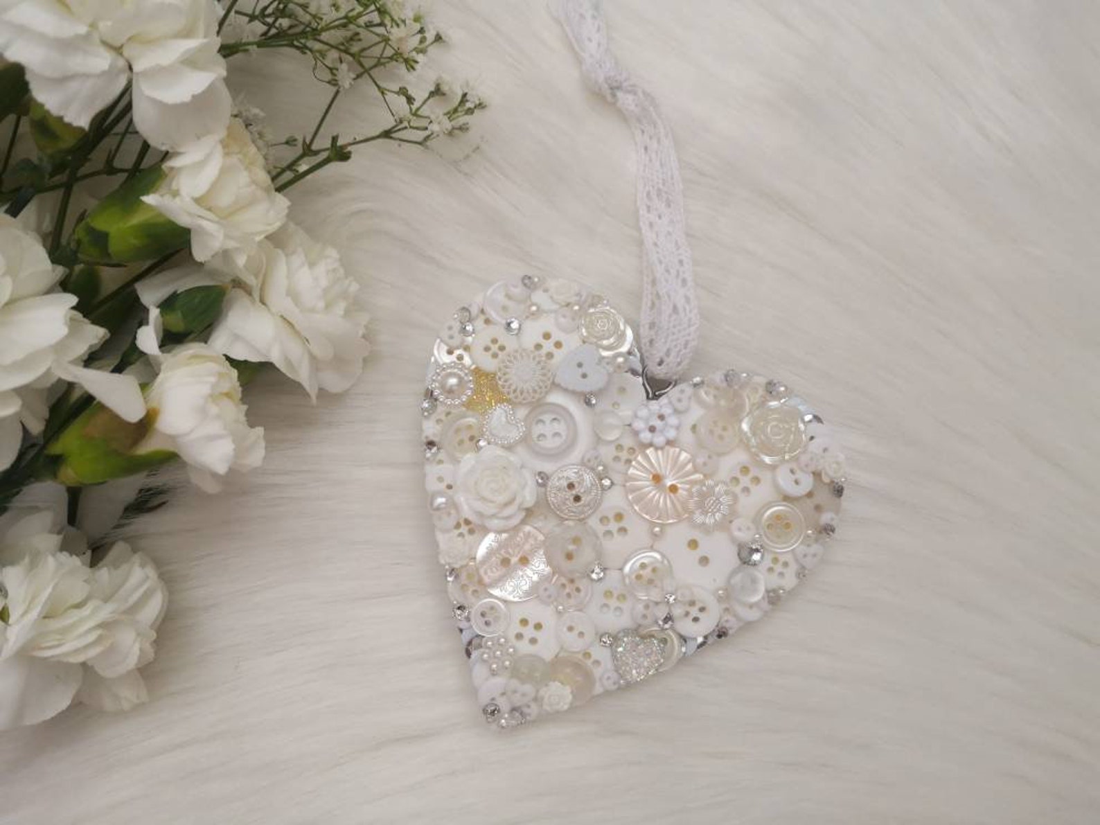 Hanging Button Art Heart Home Decor Nursery Decor Door - Etsy