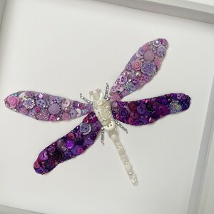 Dragonfly Button Art Picture Unique Home Decor Bespoke - Etsy