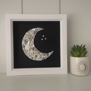 Button Moon Art Picture. Mini Button Moon, Space Art, Personalised ...