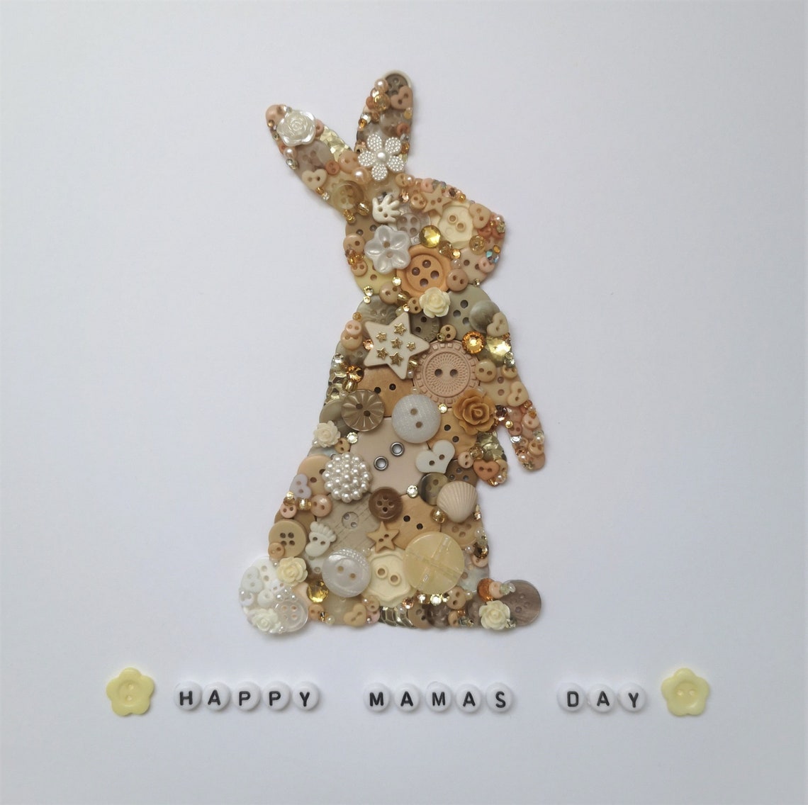 Bunny Rabbit Button Art Woodland Nursery Decor Home Decor - Etsy