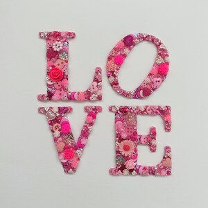 Button Art Picture, LOVE Art, Unique Wall Decor, Home Decor ...