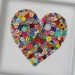 Rainbow Love Heart Button Art Picture, Unique Wall Art, Home Decor ...