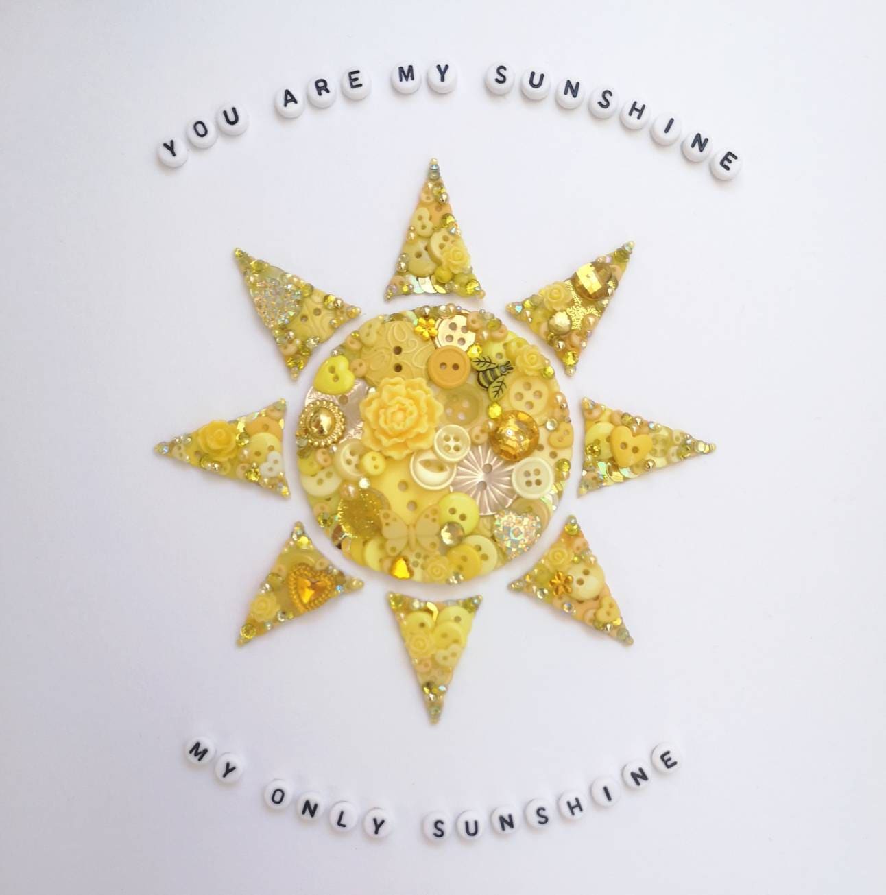 Button Art Picture Sunshine Nursery Decor Sun Art | Etsy