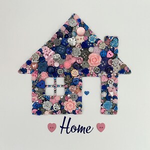 Home Button Art Picture, Unique Home Decor, Bespoke Wall Art, Gifts for ...