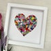 Rainbow Love Heart Button Art Picture, Unique Wall Art, Home Decor ...