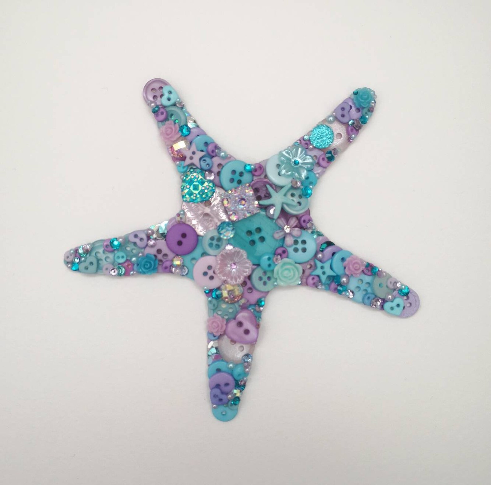 Button Art Starfish Picture Home Decor Unusual Wall Art - Etsy