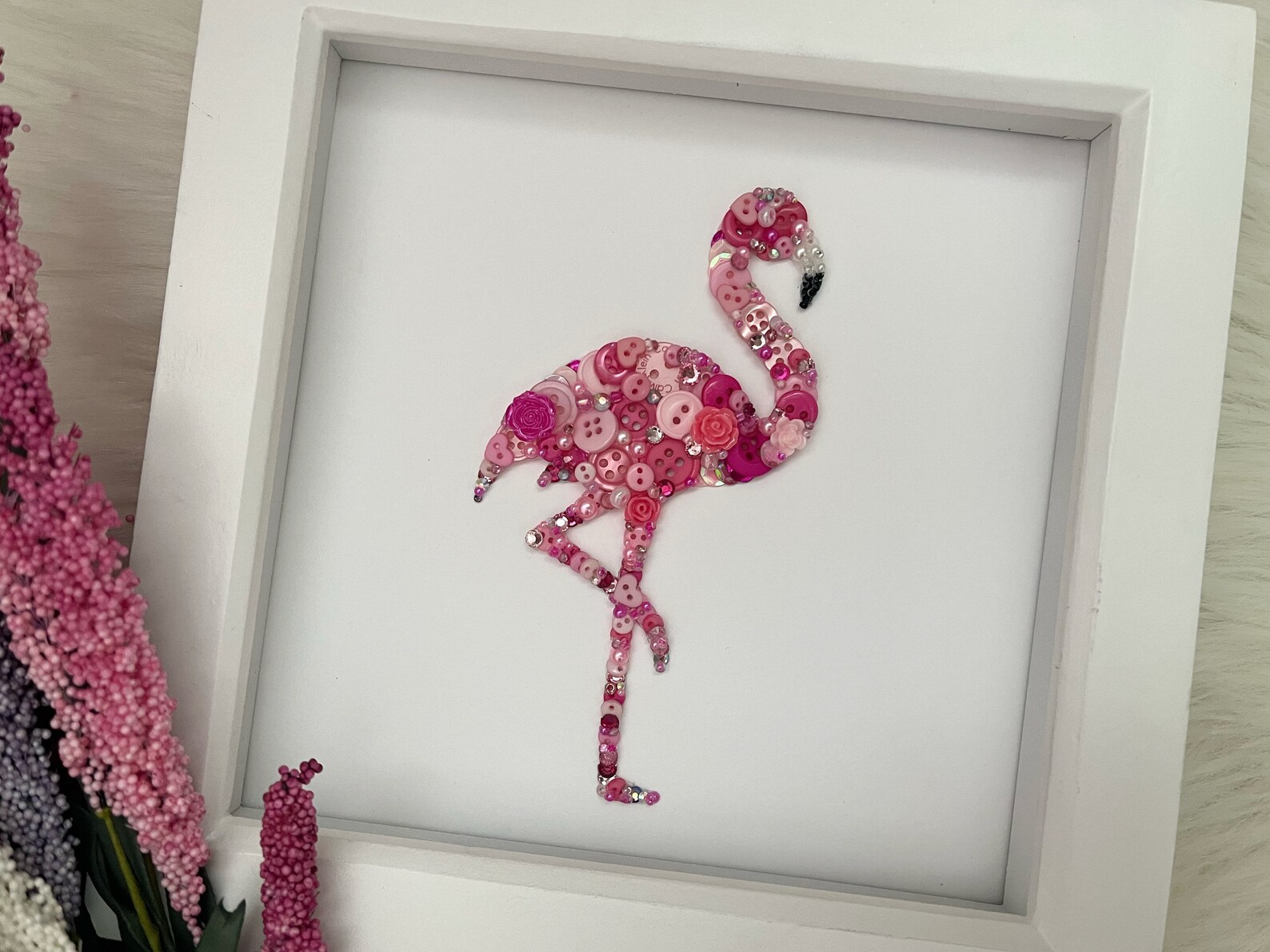Flamingo Art Button Art Picture Flamingo Gifts Home Decor - Etsy