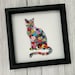 Cat Button Art Picture, Unique Wall Art, Home Decor, Cat Lover Gift ...