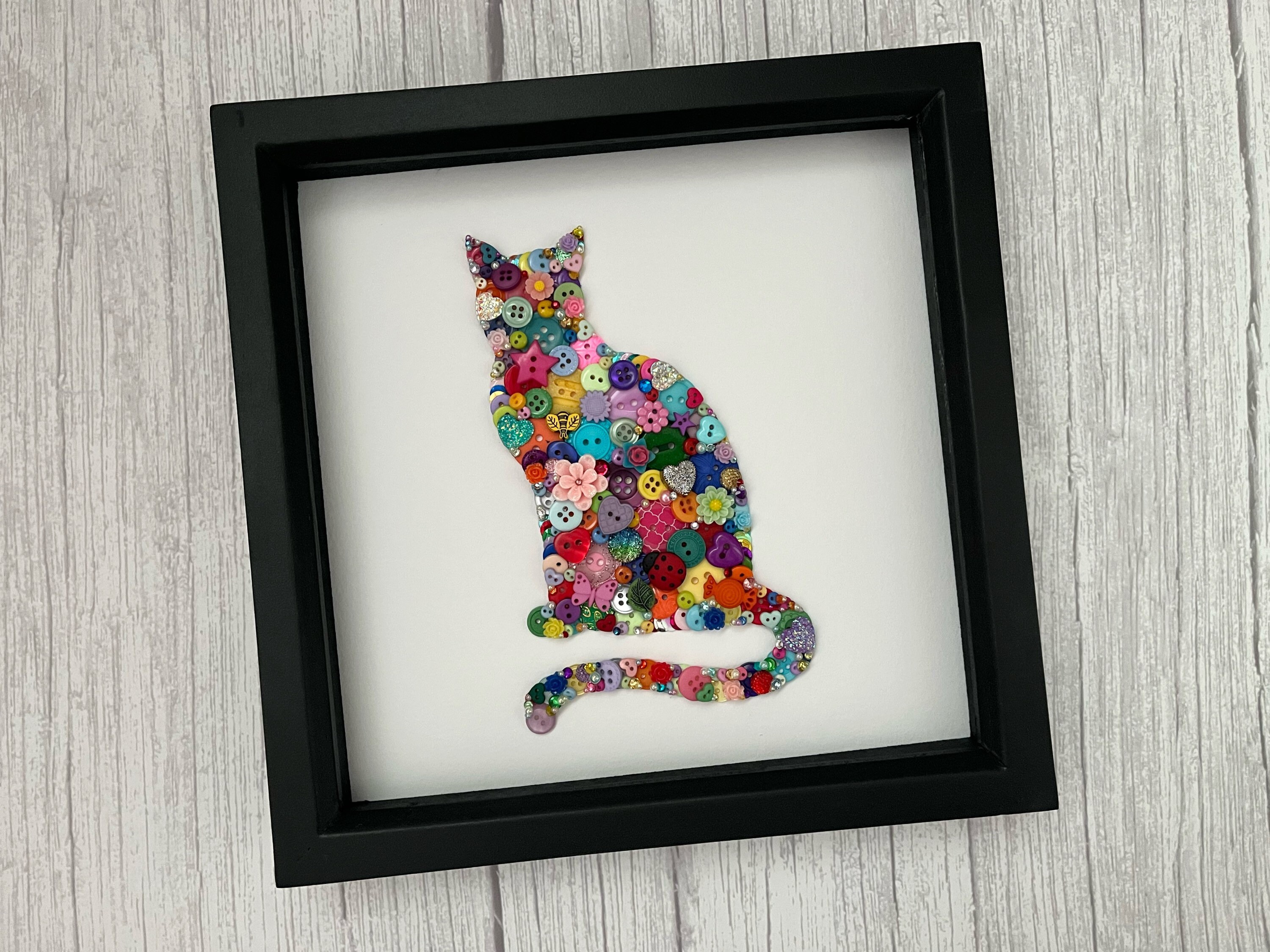 Cat Button Art Picture Unique Wall Art Home Decor Cat Lover - Etsy UK