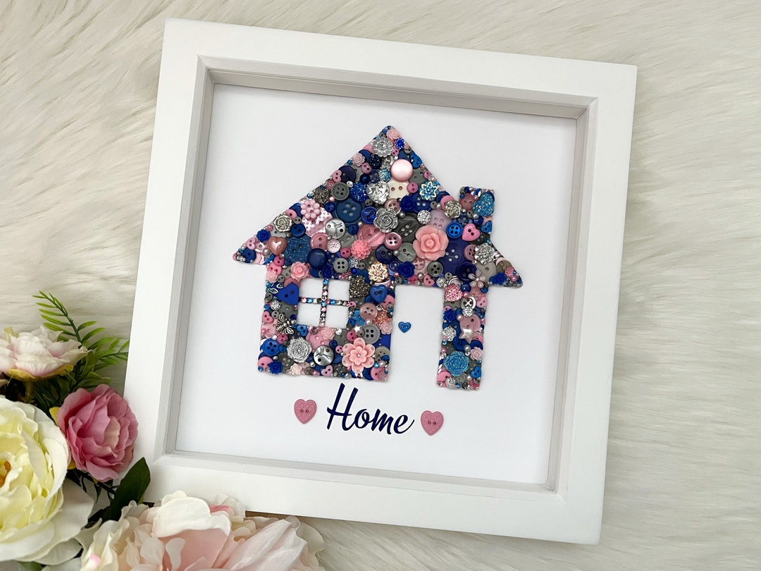 Home Button Art Picture, Unique Home Decor, Bespoke Wall Art, Gifts for ...