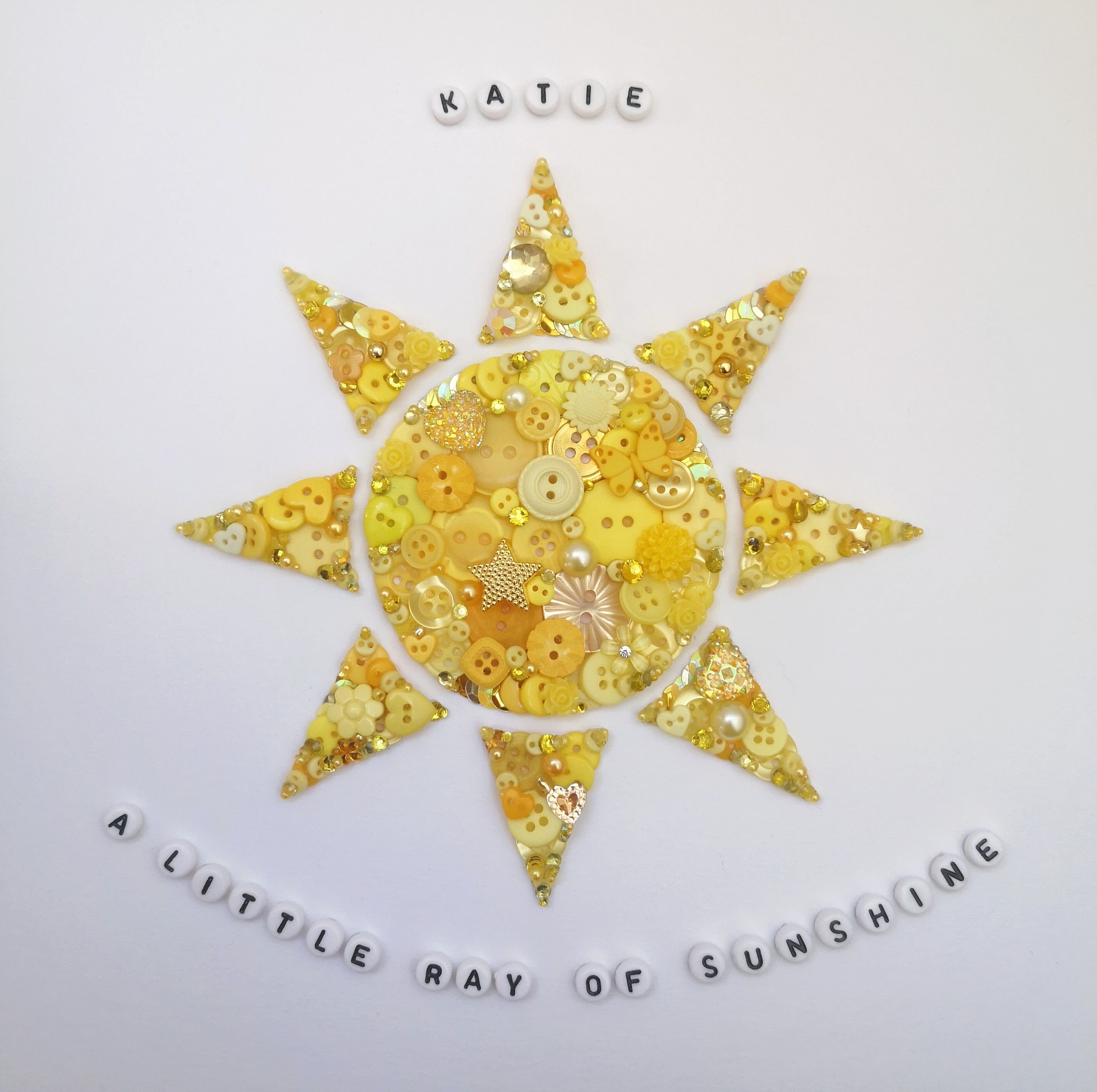 Button Art Picture Sunshine Nursery Decor Sun Art | Etsy