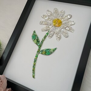 Daisy Button Art Picture, Bespoke Wall Art, Home Decor, Personalised ...