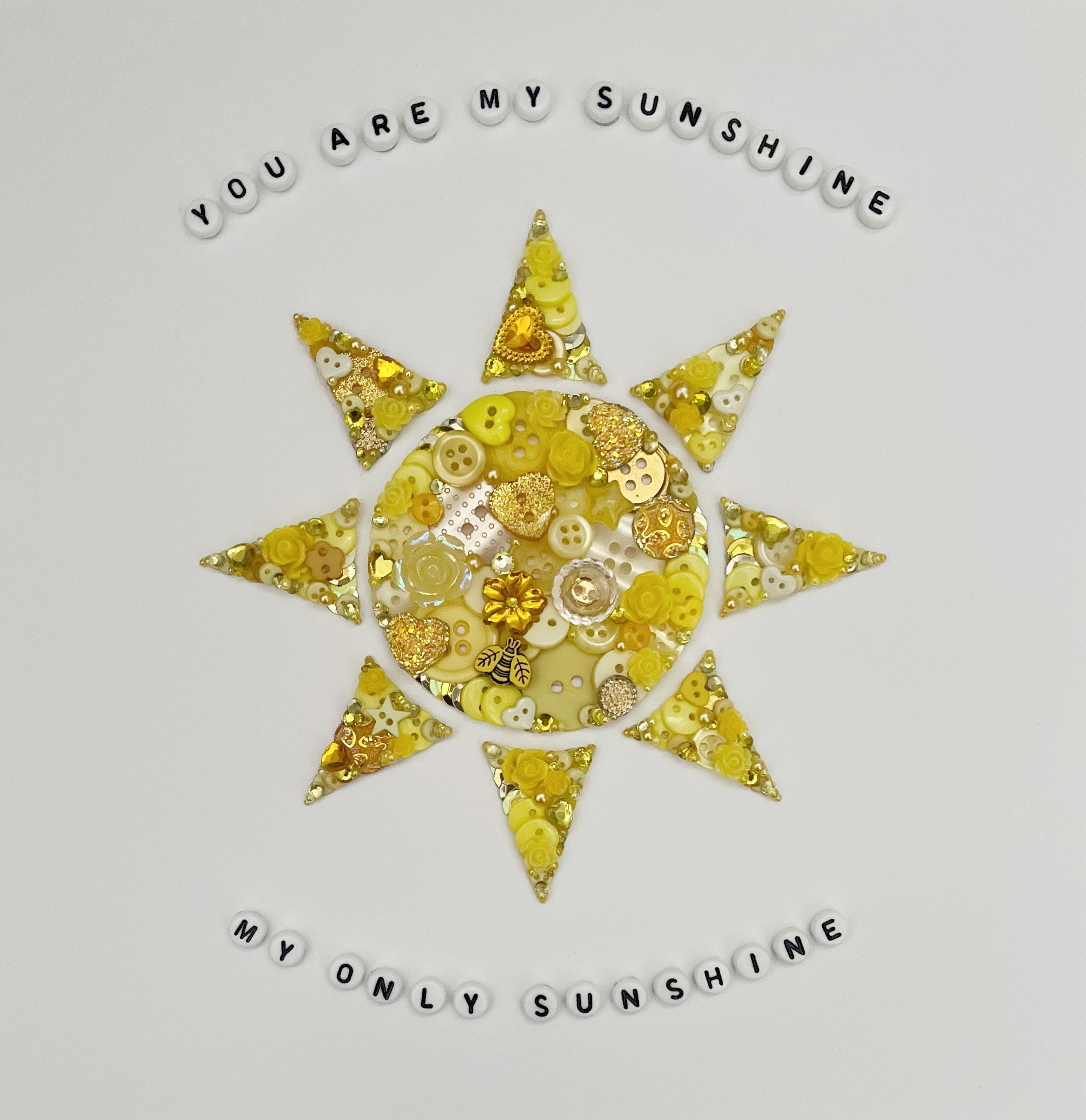 Button Art Picture Sunshine Nursery Decor Sun Art - Etsy UK