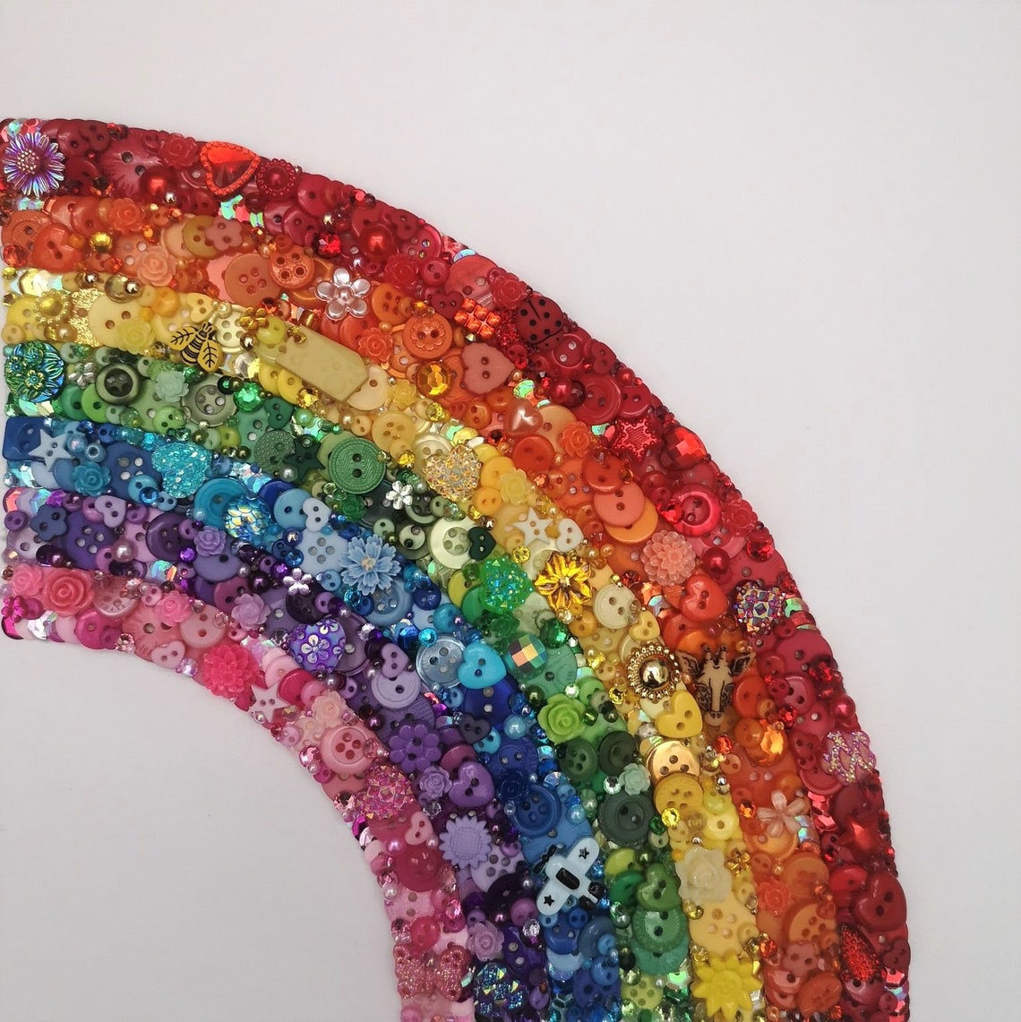 Rainbow Button Art Picture Home Decor Rainbow Nursery Decor - Etsy