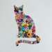 Cat Button Art Picture, Unique Wall Art, Home Decor, Cat Lover Gift ...