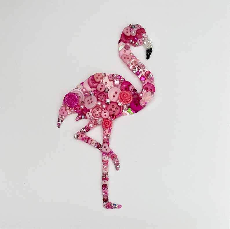 Flamingo Art Button Art Picture Flamingo Gifts Home Decor - Etsy