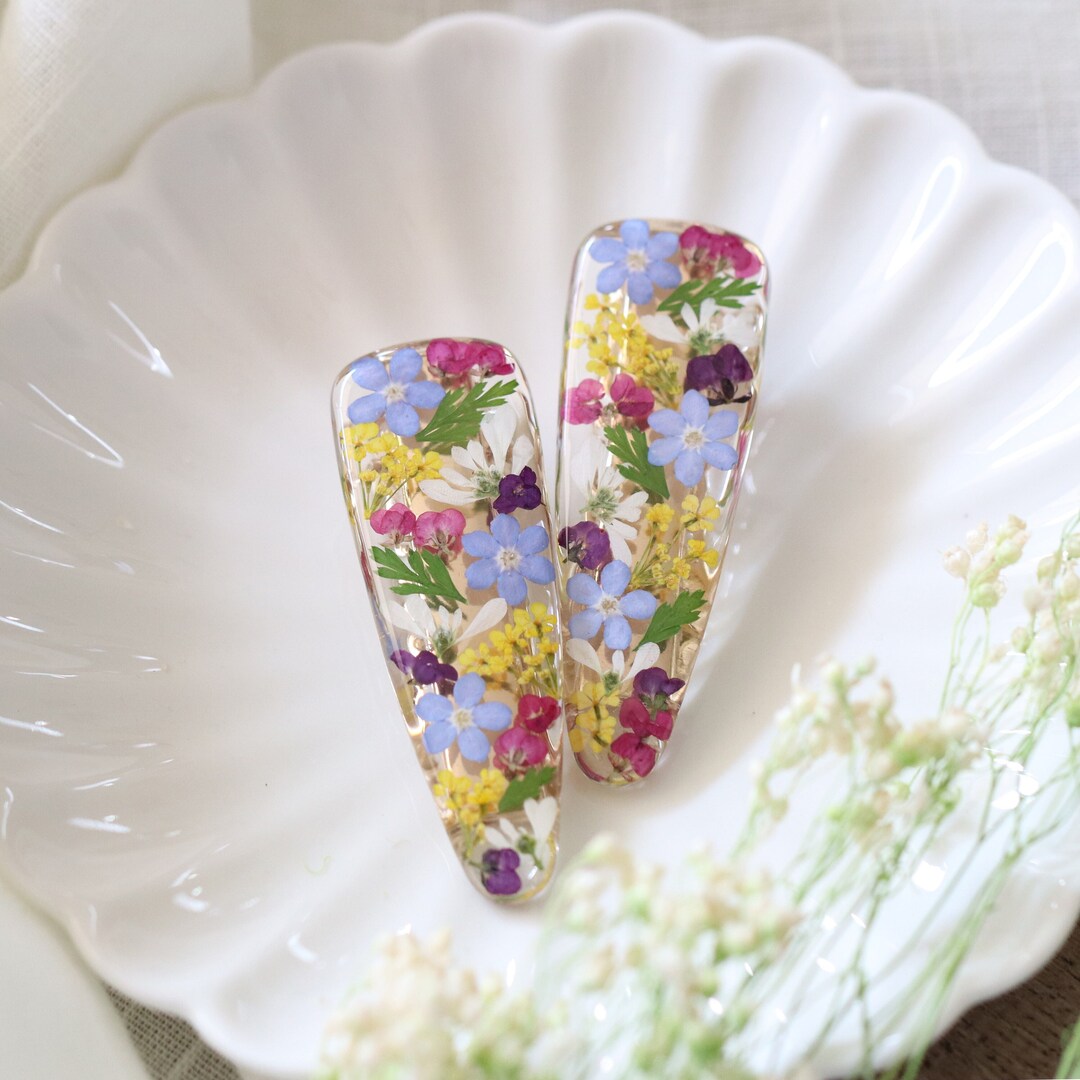 Real Flower Hair Clip, Spring Flower Hair Barrette, Minimalist Hair ...