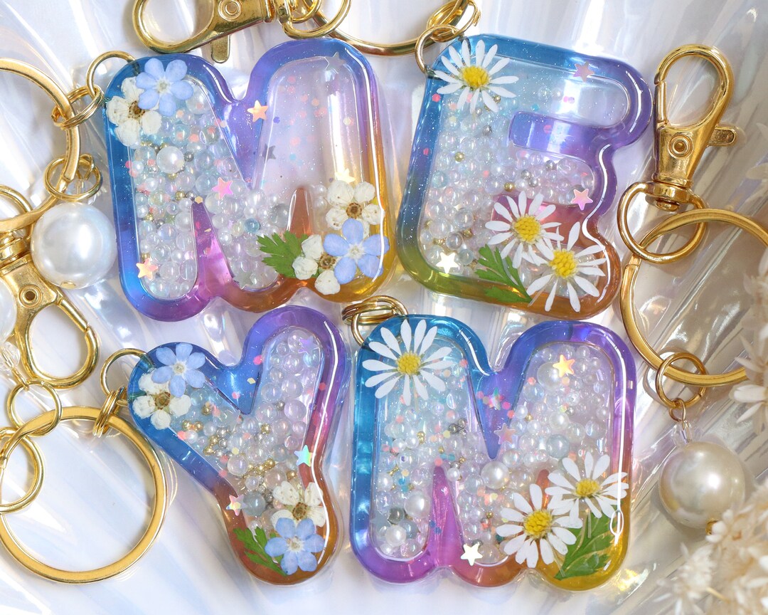 Custom Initial Shaker Keychain, Initial Keychain, Shaker Personalized ...