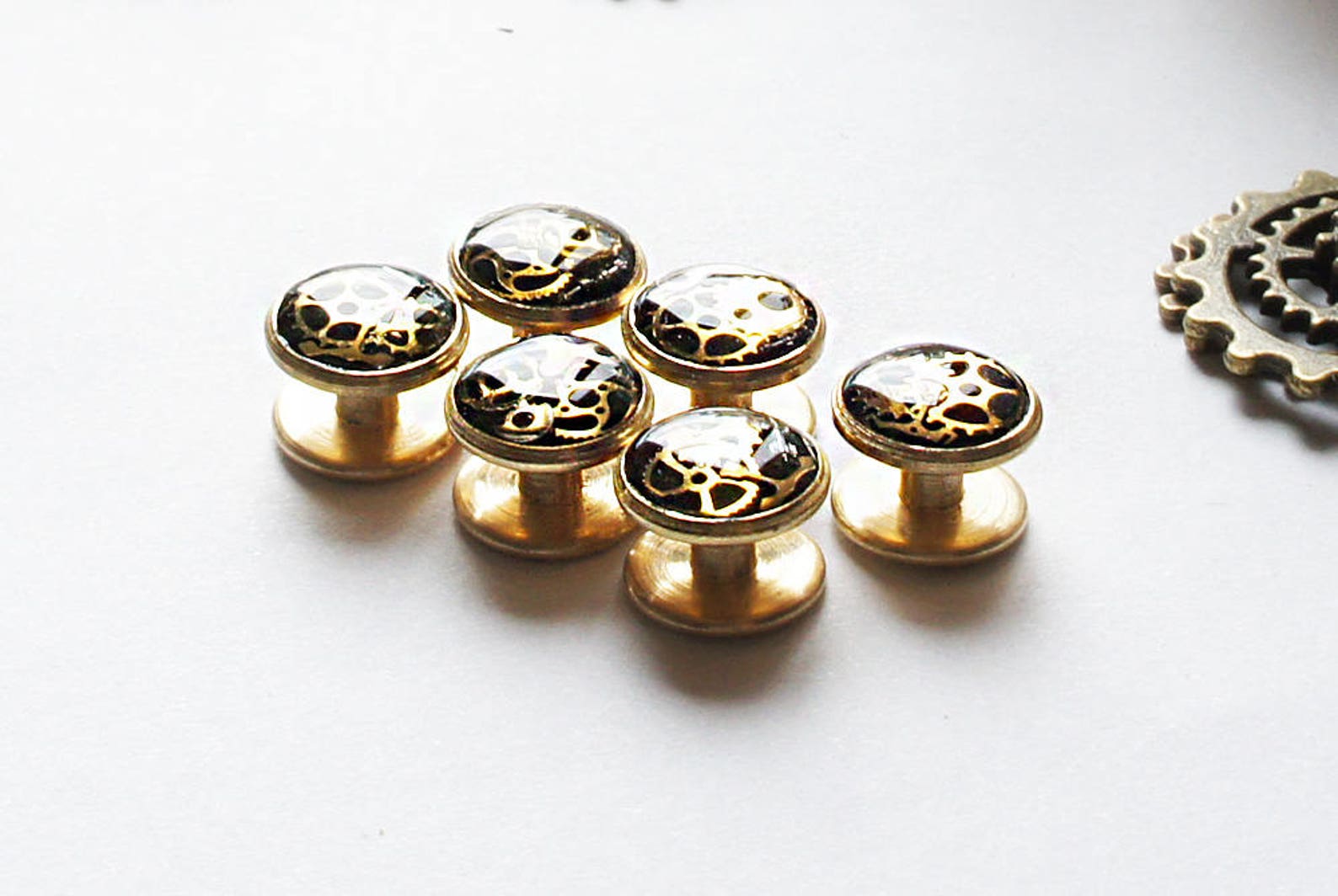 Tuxedo Shirt Stud, Steampunk Shirt Studs, Wedding Jewelry, Tuxedo Stud ...