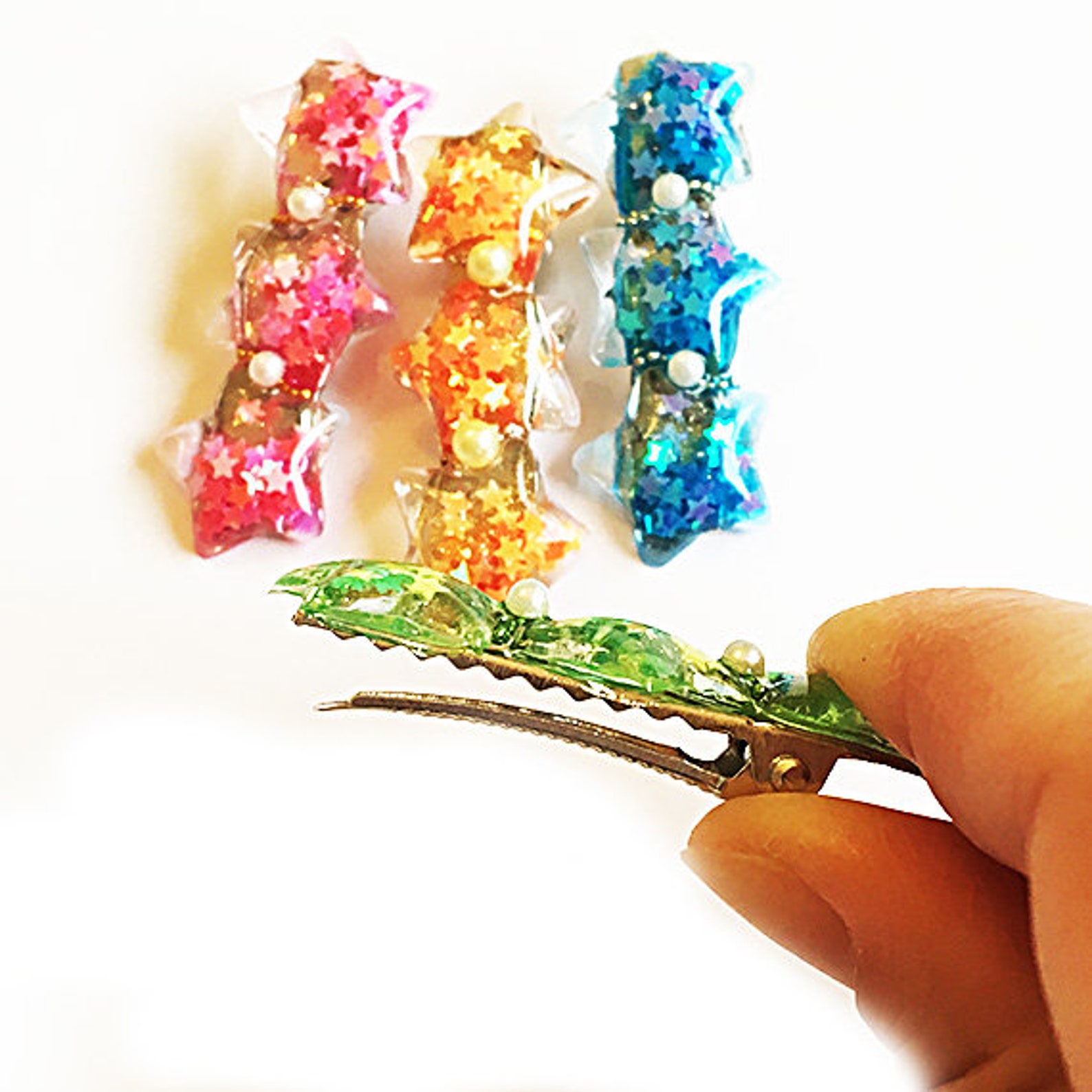 Star Hair Clip Fairy Kei Muilti Color Hair Clips 4 Hair - Etsy