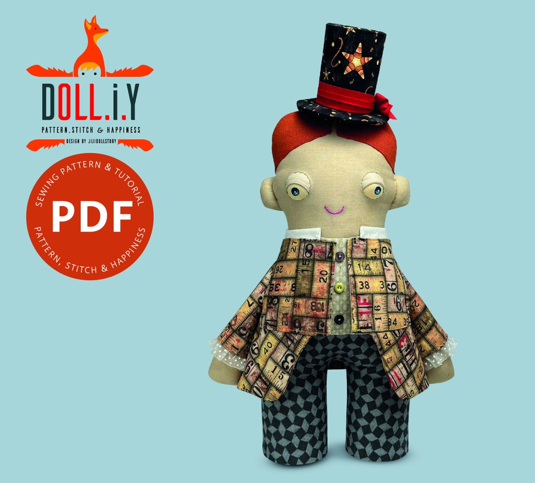 Mad Hatter Doll Pattern Doll Sewing Pattern Digital Pattern - Etsy