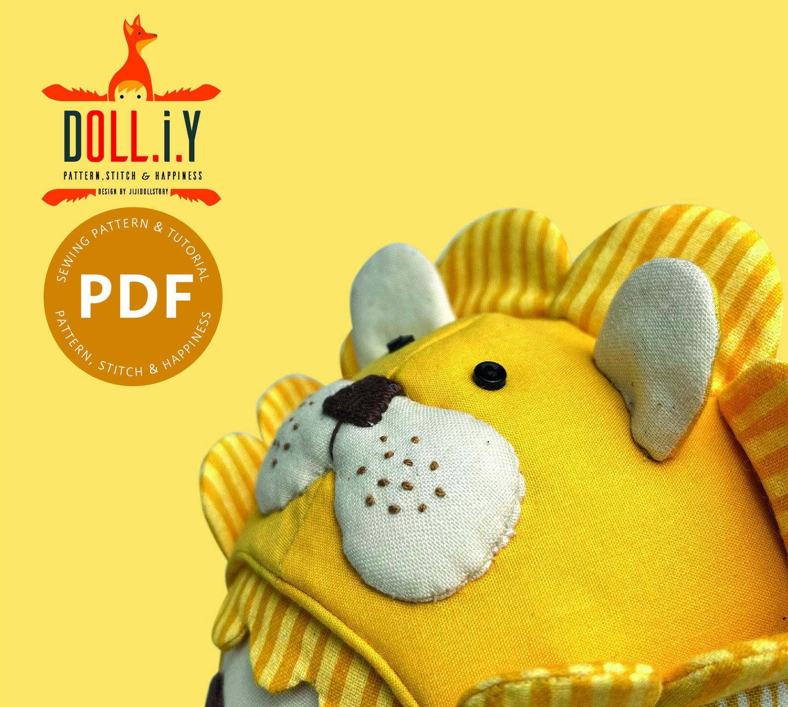 Lion King Doll Pattern Doll Sewing Pattern, Digital Pattern Download ...