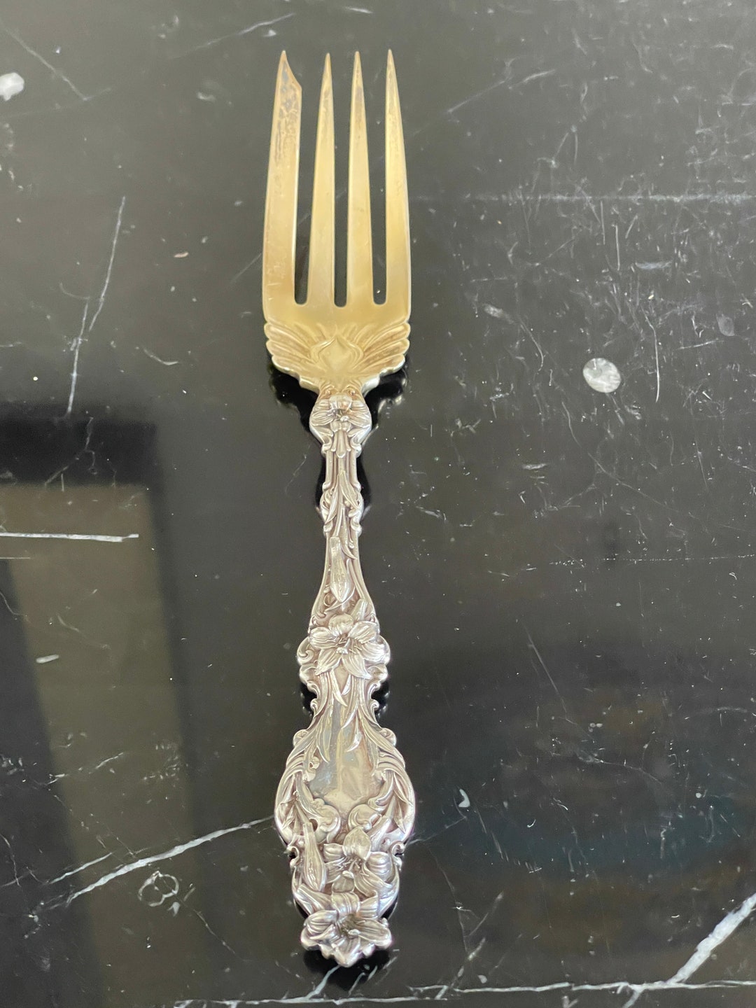 Whiting Lily Pattern Sterling Silver Serving Fork 110 Grams - Etsy