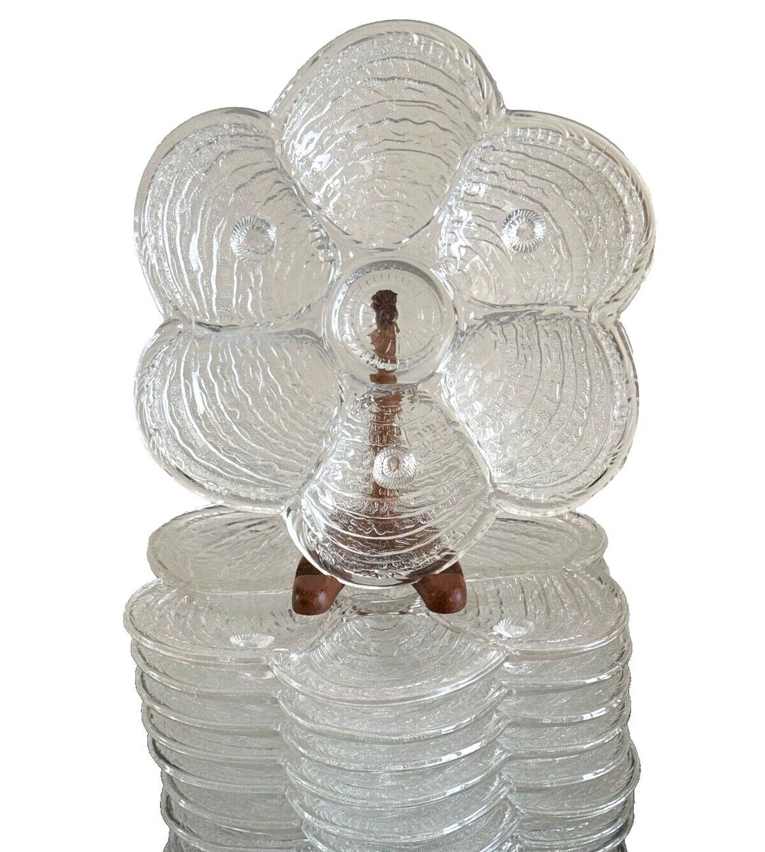 Portieux Vallerysthal Arcoroc France Set of 10 Clear Oyster Glass ...
