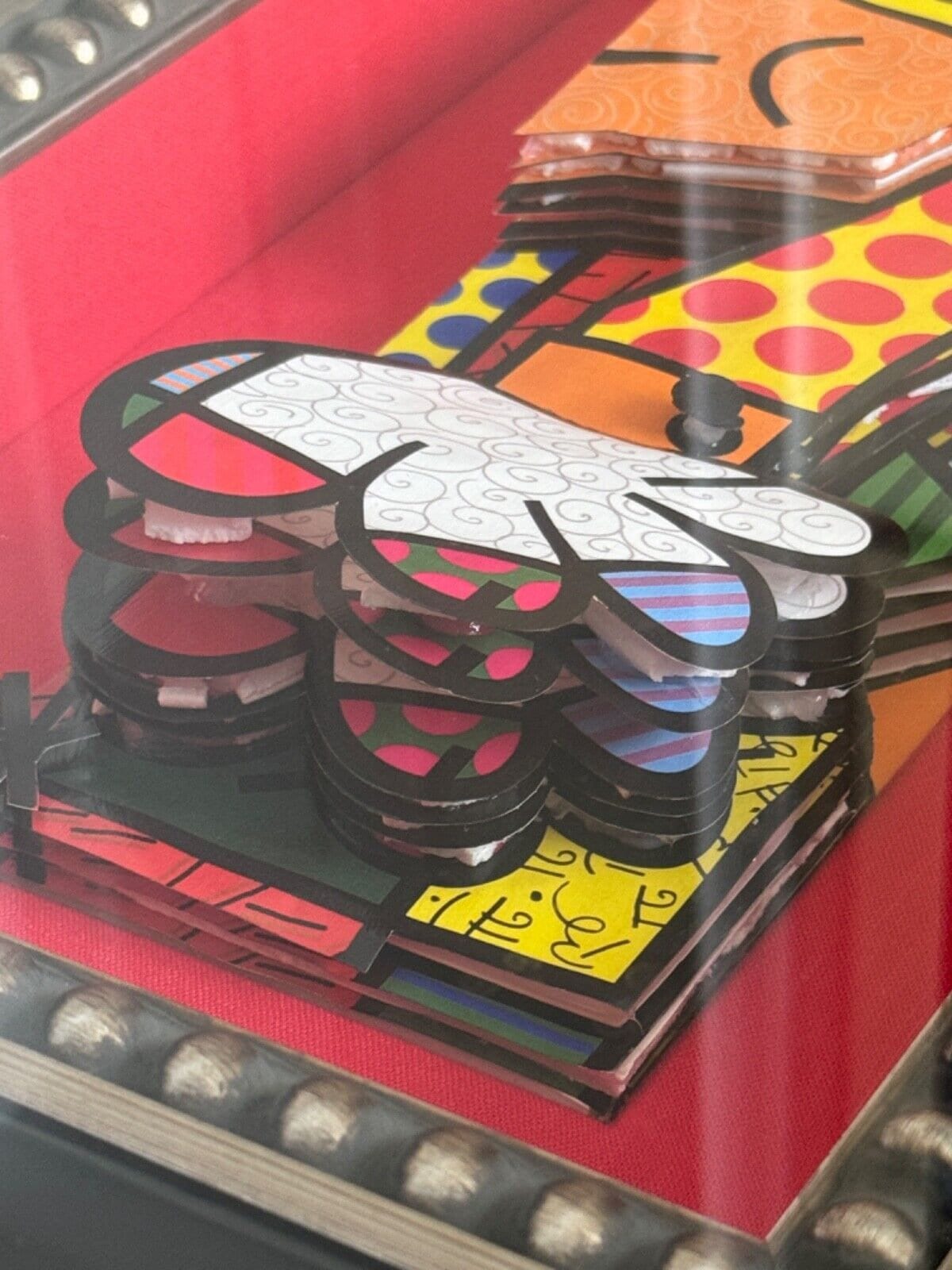 Romero Britto the Hug 1993 Impressively Framed and Heavy Rare 3D Style ...