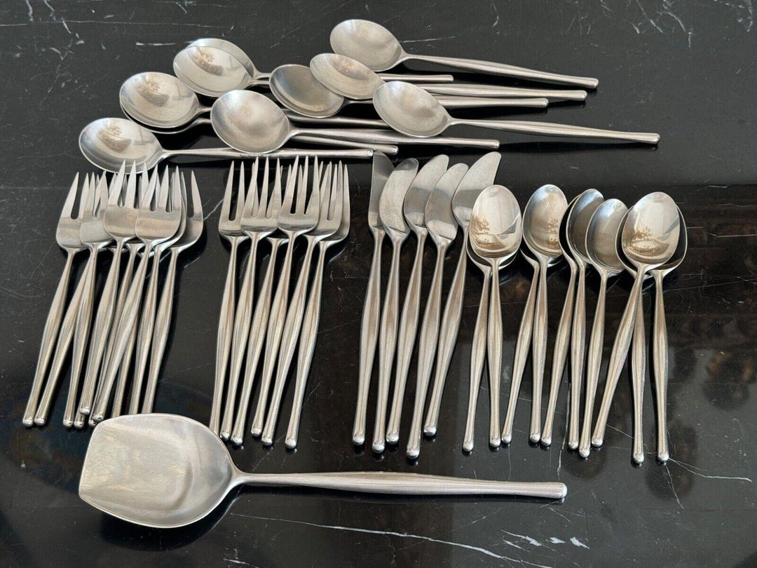 Mid Century Modern Lauffer Design 3 Stainless Flatware - 42 Pieces - Etsy