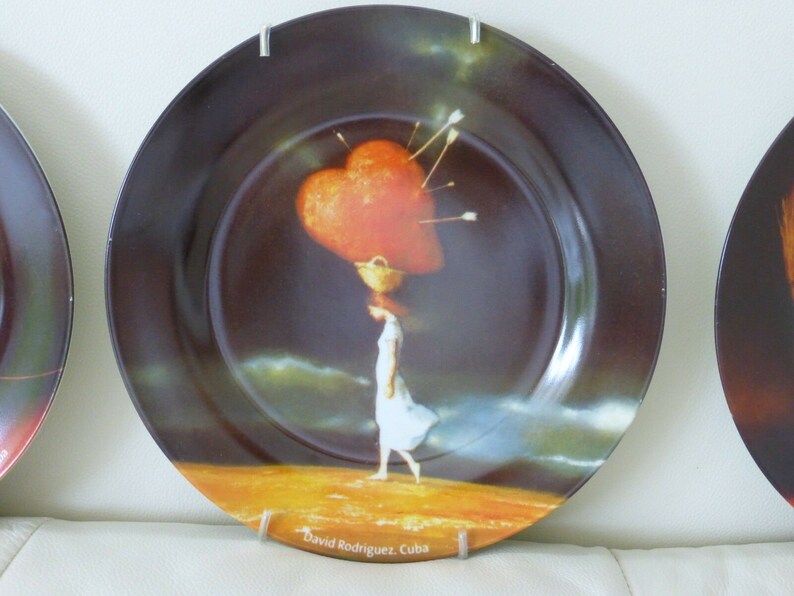 Decorative Wall Plates Depicting Paintings by Artist David Rodriguez - Etsy
