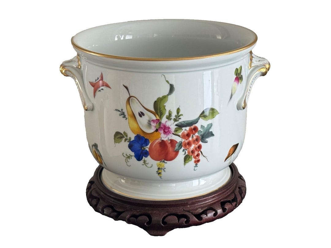 Herend Charming Fruits and Flowers Porcelain Cachepot Planter 7211/BFR ...