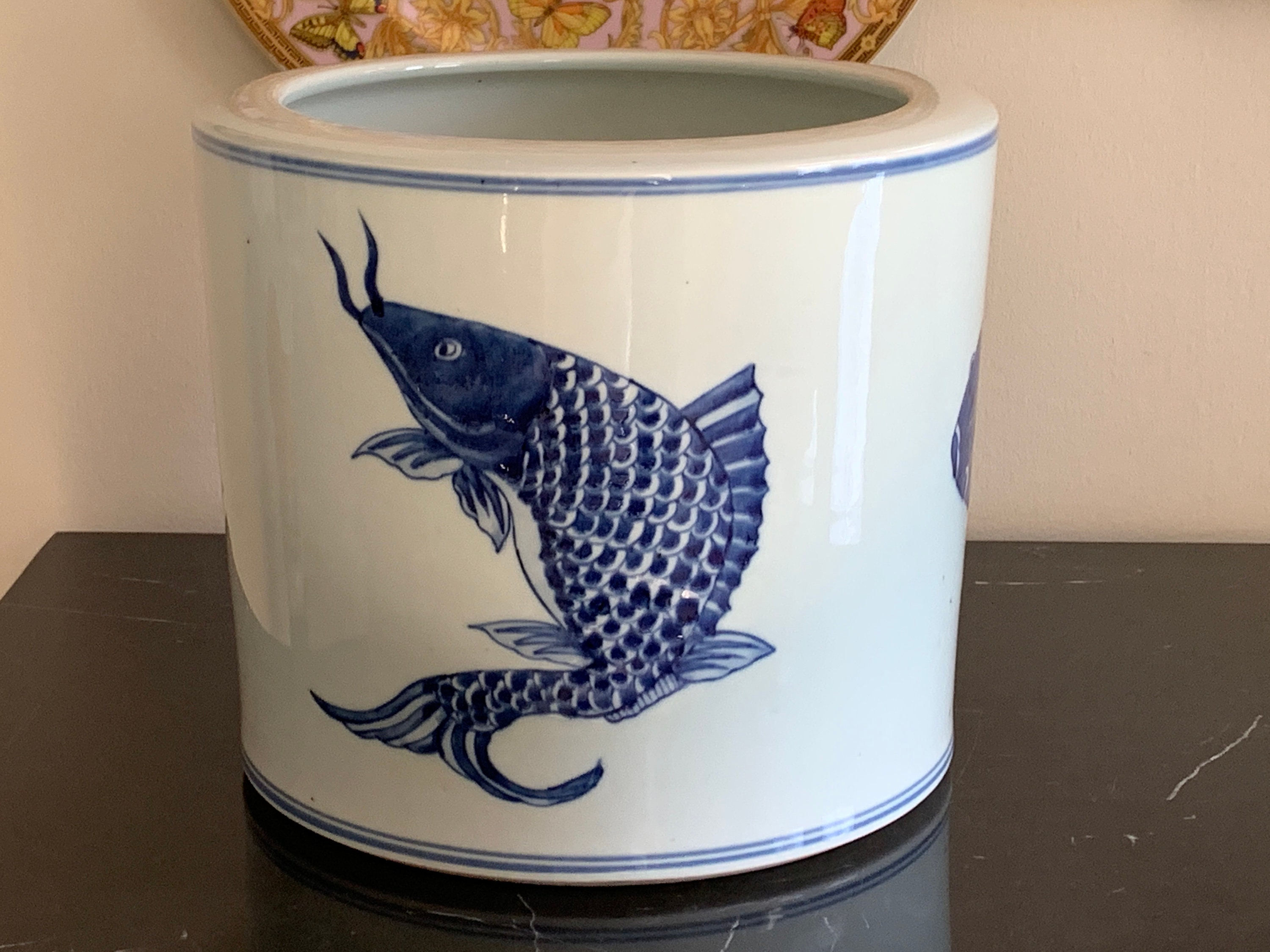 Chinese Porcelain Blue Fish Decoration Orchid Planter - Etsy